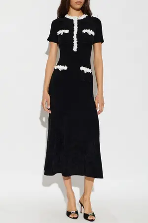SELF-PORTRAIT Ribbed Dress With Pockets