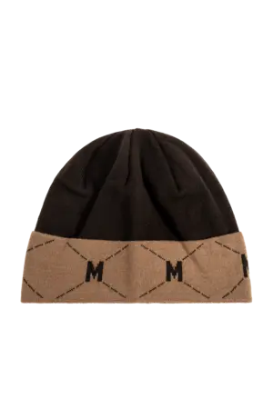 Moschino Wool Beanie With Logo - Black