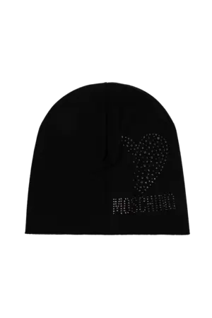 Moschino Woolen Hat With Shimmering Sequins - Black