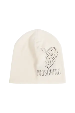 Moschino Wool Beanie With Shimmering Sequins - Cream