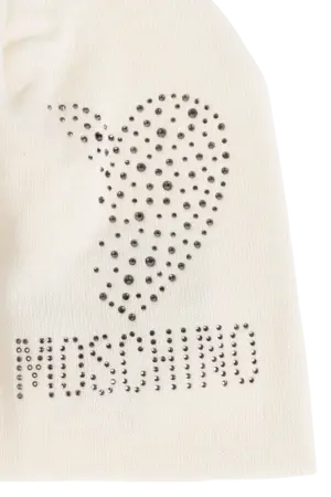 Moschino Wool Beanie With Shimmering Sequins - Cream