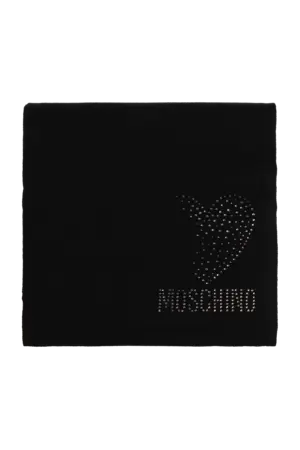 Moschino Wool Scarf With Sparkling Sequins - Black