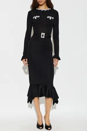 SELF-PORTRAIT Asymmetric Dress With Belt