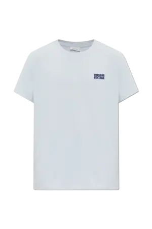 American Vintage T-shirt With Printed Logo - Blue