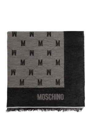 Moschino Scarf With Monogram - Grey