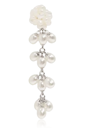 SELF-PORTRAIT Long Earrings With Glass Pearls