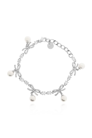 SELF-PORTRAIT Bracelet With Shimmering Crystals - Silver