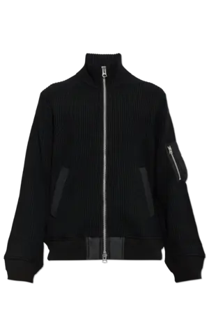 Sacai Wool Cardigan With Pockets - Black