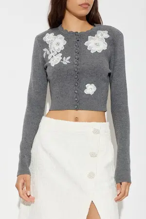 SELF-PORTRAIT Floral Motif Cardigan