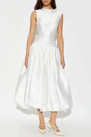 SELF-PORTRAIT Satin Dress With Brooch