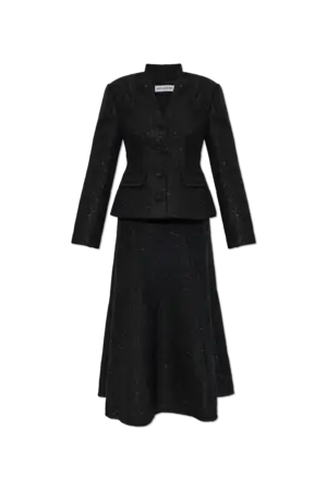 SELF-PORTRAIT Tweed Dress With Lurex Thread - Black