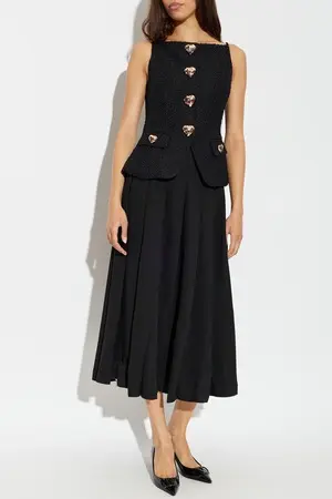 SELF-PORTRAIT Dress With Pleated Skirt
