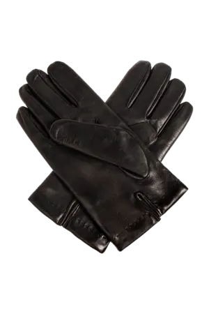 Moschino Leather Gloves With Logo