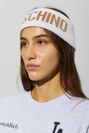 Moschino Headband With Logo - Cream