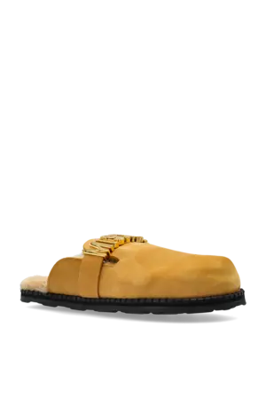 Moschino Suede Slides With Logo