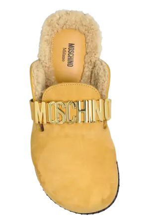 Moschino Suede Slides With Logo