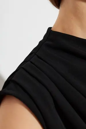 ALLSAINTS Emerson Sleeveless Draped Top - Black