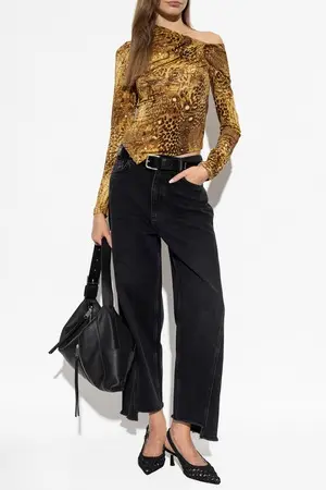 ALLSAINTS Arlie Animal Print Asymmetric Top - Brown