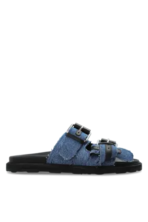 Moschino Denim Slides With A 'vintage' Effect