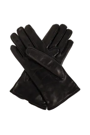 Moschino Leather Gloves With Logo