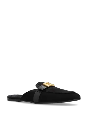 Dolce & Gabbana Suede Slides With Logo