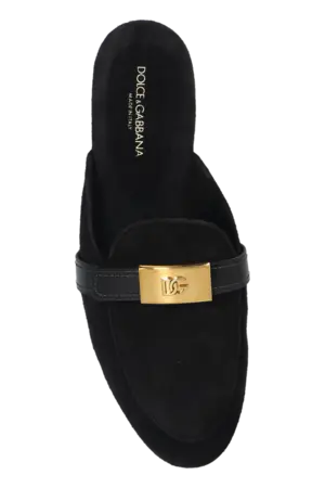 Dolce & Gabbana Suede Slides With Logo