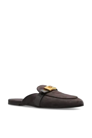 Dolce & Gabbana Suede Slides With Logo