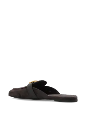 Dolce & Gabbana Suede Slides With Logo