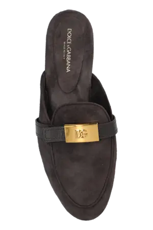 Dolce & Gabbana Suede Slides With Logo