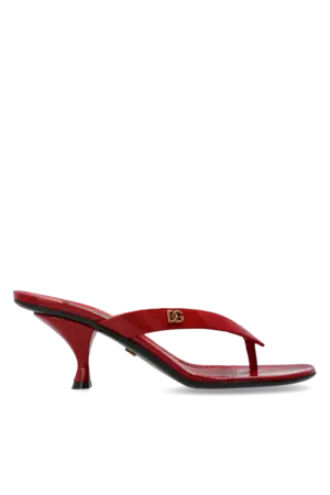 Dolce & Gabbana Leather Heeled Mules - Red