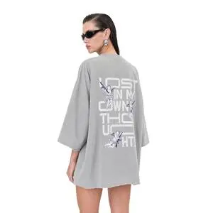 MYSIMPLICATED Lost Oversized T-shirt - Grey