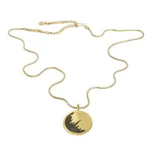 ZEWORKS Black / Gold Sahara Blues The Raven Handcrafted Brass Necklace With Lava Stone Inlay - Black/gold