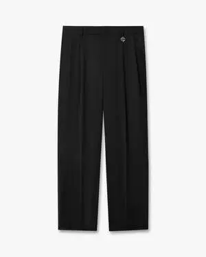 Casablanca Pleated Straight Leg Trousers - Black