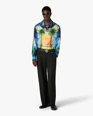 Casablanca Pleated Straight Leg Trousers