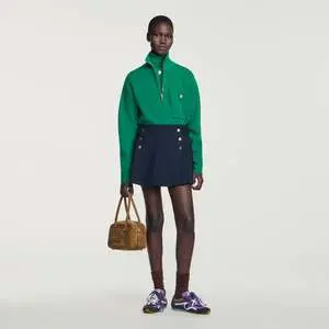 Sandro Wool Skort With Buttons