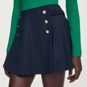 Sandro Wool Skort With Buttons