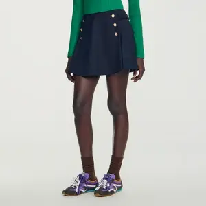 Sandro Wool Skort With Buttons
