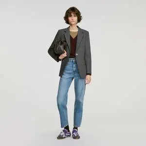 Sandro Check Tailored Jacket