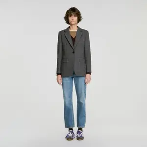 Sandro Check Tailored Jacket