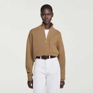 Sandro Wide Suede Belt - Brown