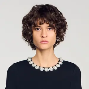 Sandro Short Dress With Beaded Flowers