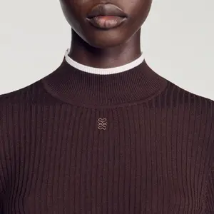 Sandro Ribbed Mock Neck Sweater
