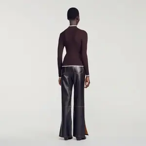 Sandro Ribbed Mock Neck Sweater