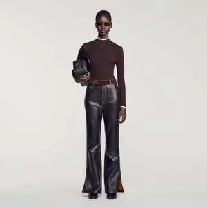 Sandro Ribbed Mock Neck Sweater
