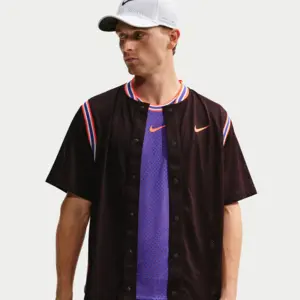 Nike Court Slam Dri-fit Button-up Tennis Top - Red