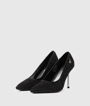 Karl Lagerfeld Sarabande Gemstone Mesh Heels - Black/silver