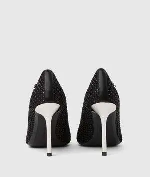 Karl Lagerfeld Sarabande Gemstone Mesh Heels - Black/silver