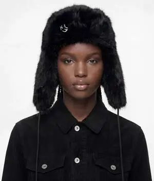 Karl Lagerfeld Monogram Faux-fur Trapper Hat