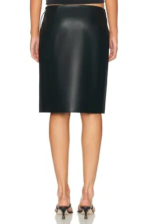 ST. AGNI Leather Everyday Wrap Skirt