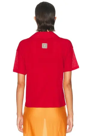SIEDRES Leo Semi Sheer Polo Top